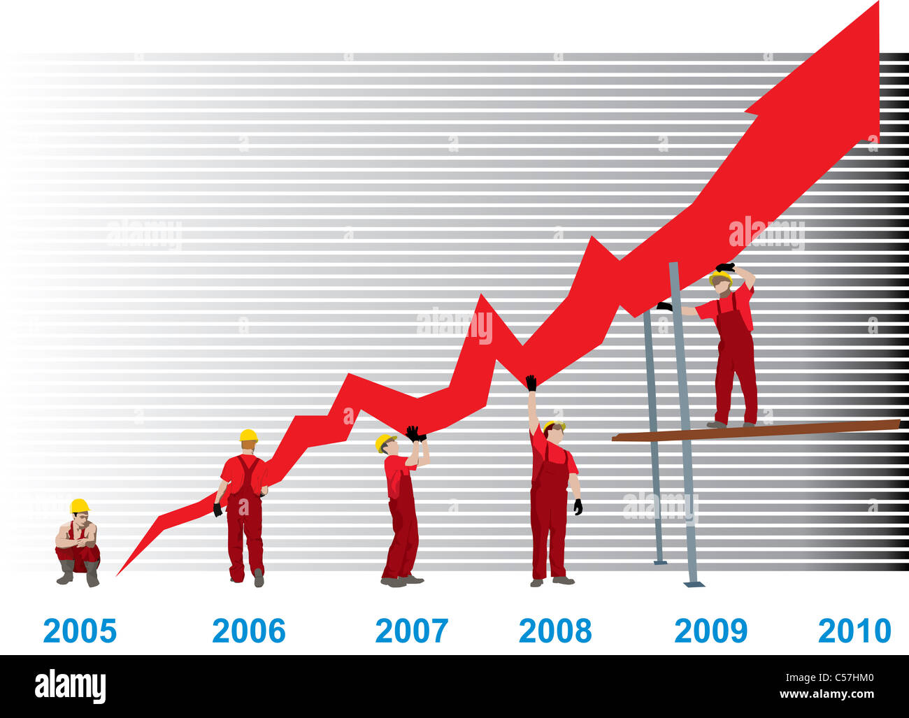 Construction Business Growth And Success graph representing success and ...
