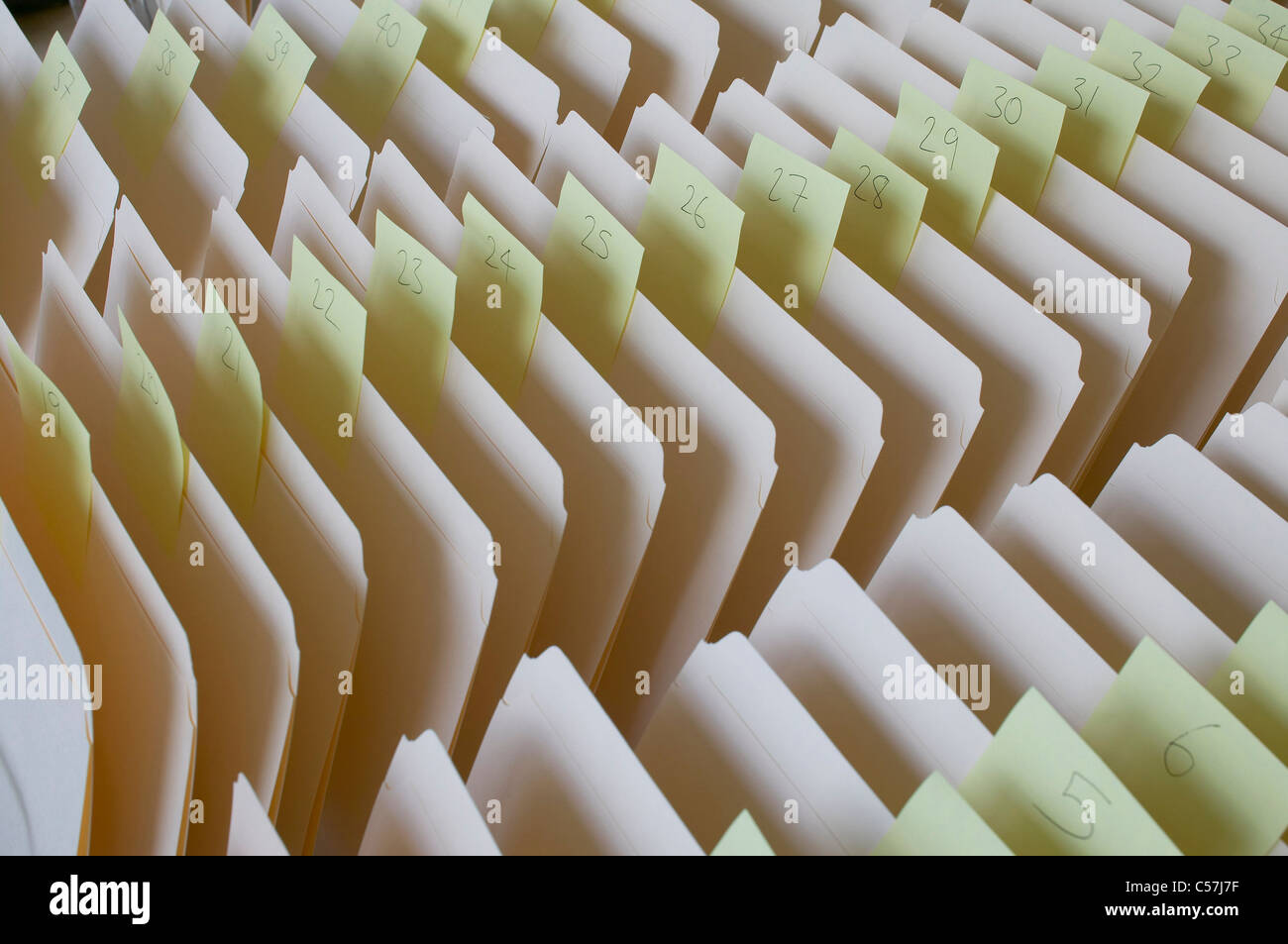 Office life and Interiors Part Two. Files with numbers Stock Photo - Alamy