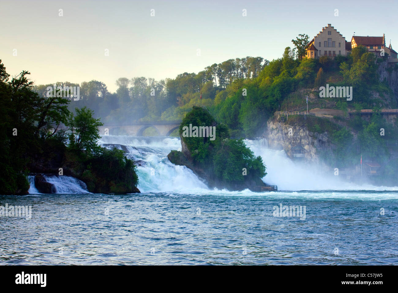 Rhine falls and schloss laufen castle hi-res stock photography and ...