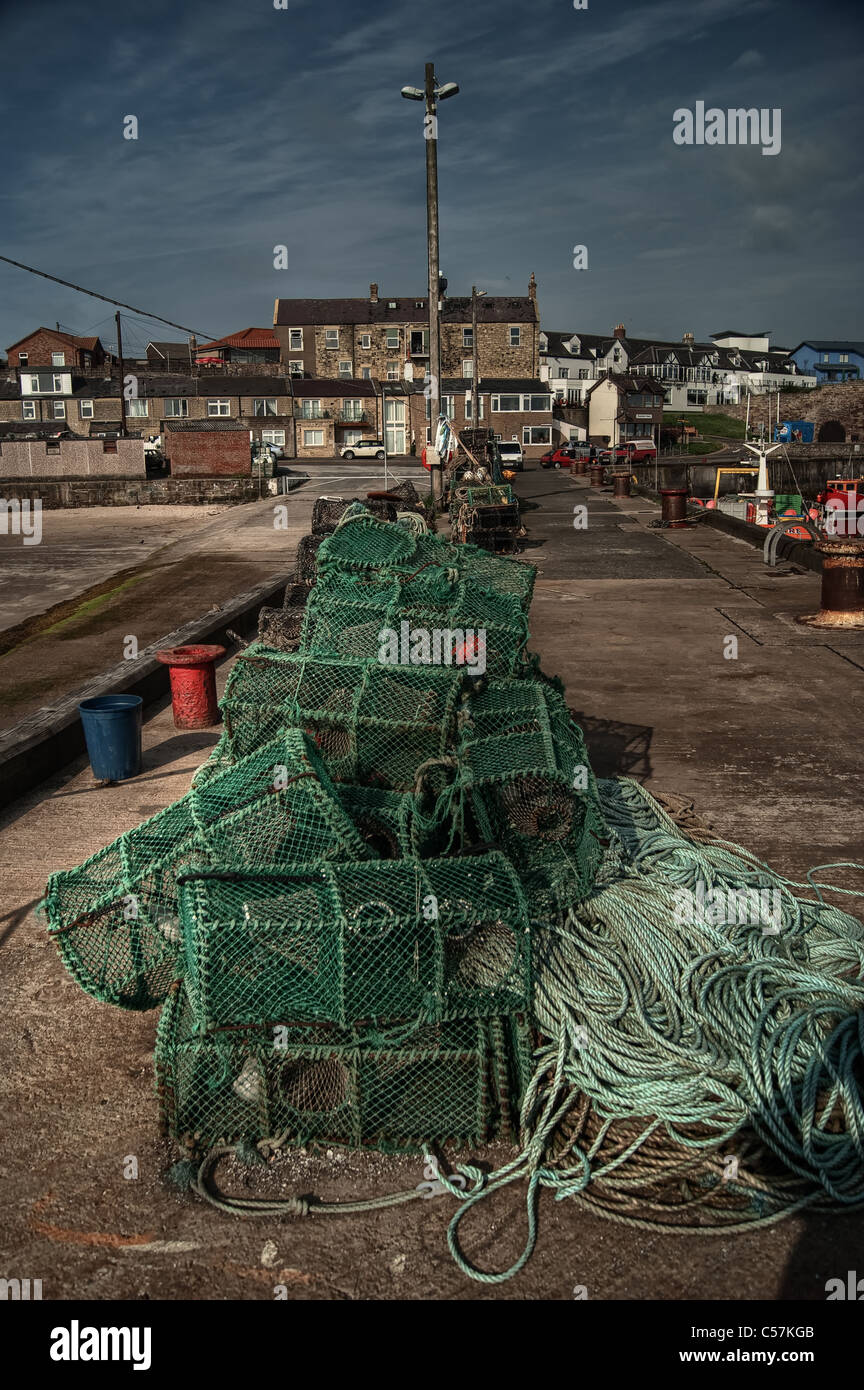 Lobster Pots at Seahouses Harbour Stock Photo - Alamy