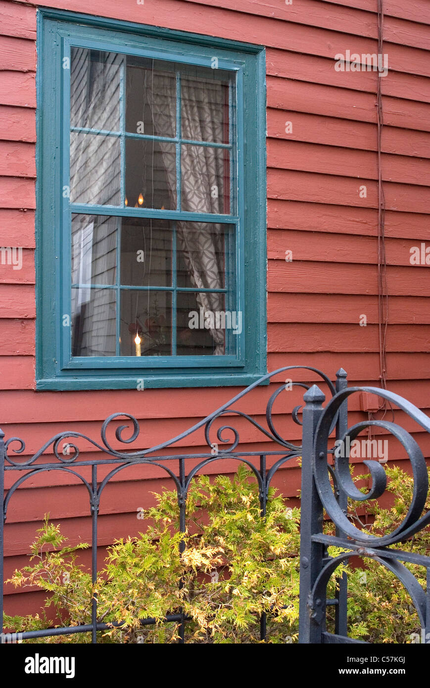 Window and gate, Annapolis Royal, Nova Scotia, Canada Stock Photo - Alamy