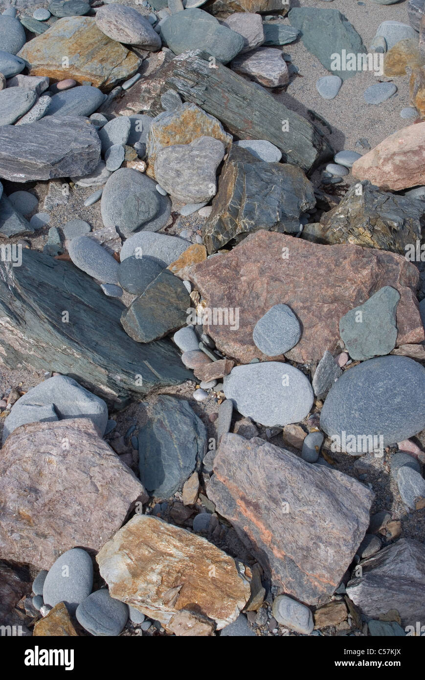 Shore stones, Cape Breton Highlands National Park, Nova Scotia, Canada ...