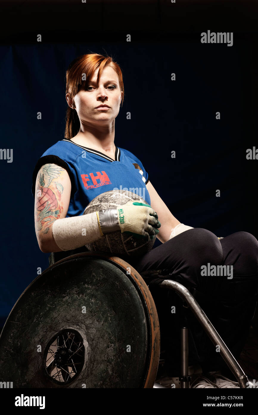 Para rugby player in wheelchair Stock Photo - Alamy