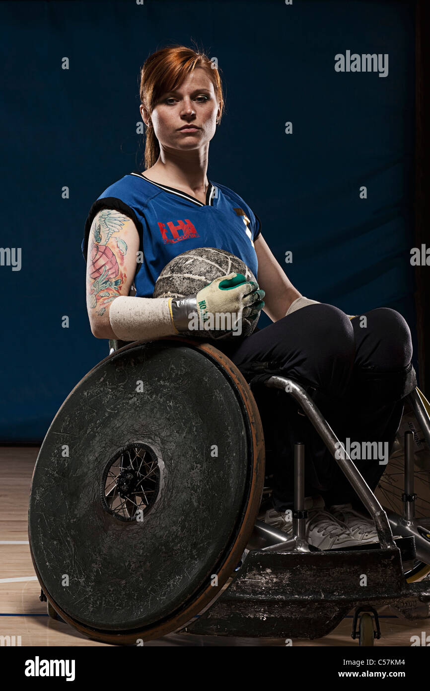 Para rugby player in wheelchair Stock Photo - Alamy