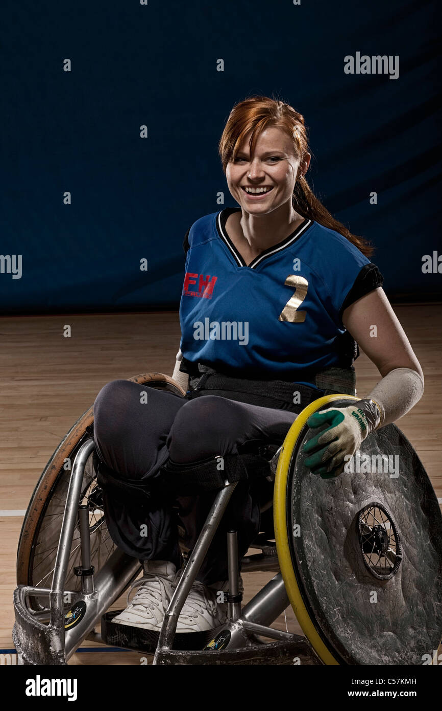 Para rugby player in wheelchair Stock Photo - Alamy