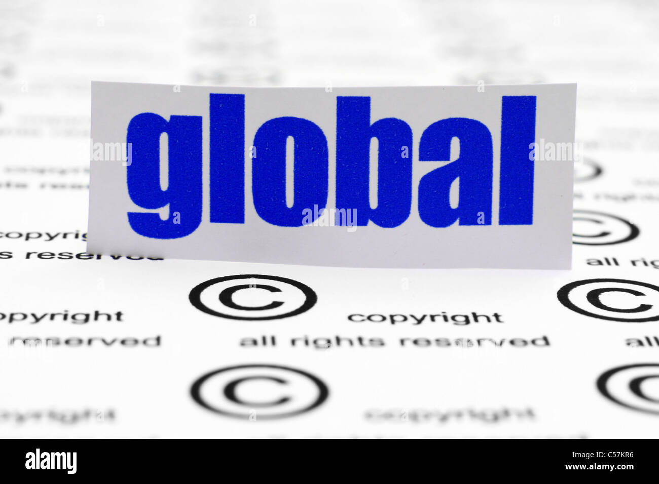 Global copyright headline Stock Photo - Alamy