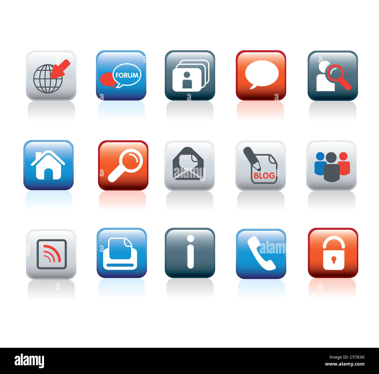 typical website icon set for internet page design Stock Photo - Alamy