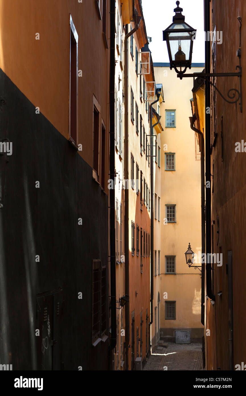 Old, narrow alley of Gamla Stan, Stockholm Sweden Stock Photo - Alamy