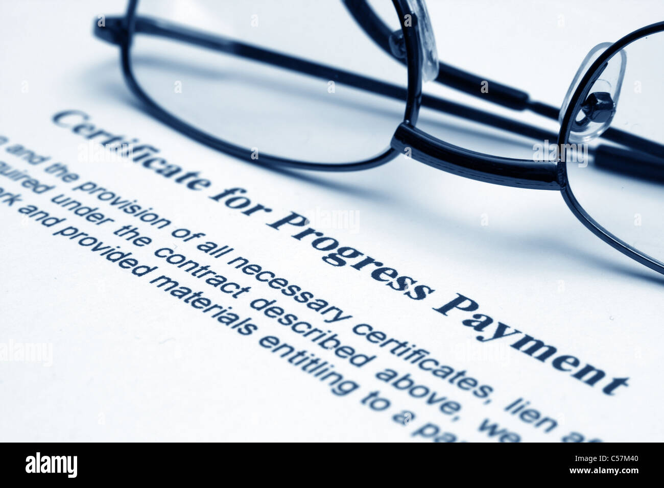 Certificate of progress payment Stock Photo - Alamy