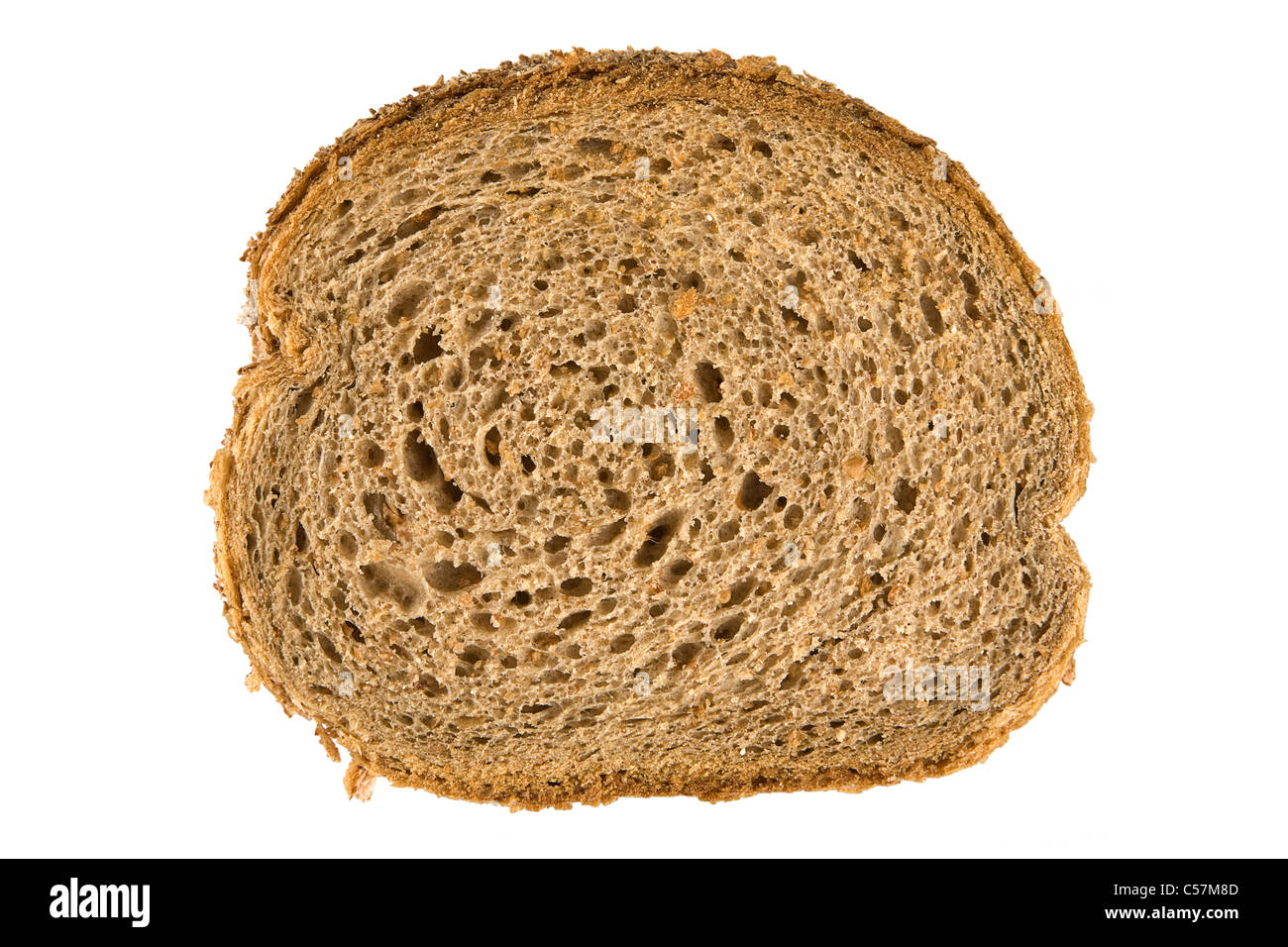 Fresh brown bread slice isolated on white background Stock Photo - Alamy
