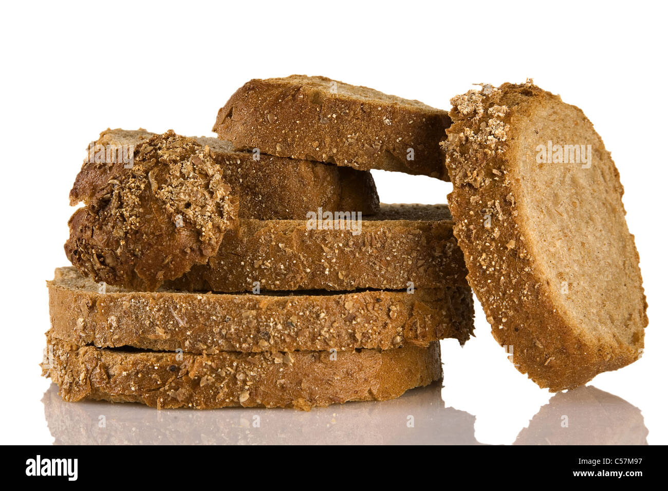 sliced brown bread, isolated on white background Stock Photo - Alamy