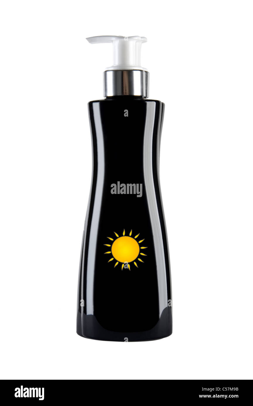 front view of sun protection product over white background Stock Photo ...