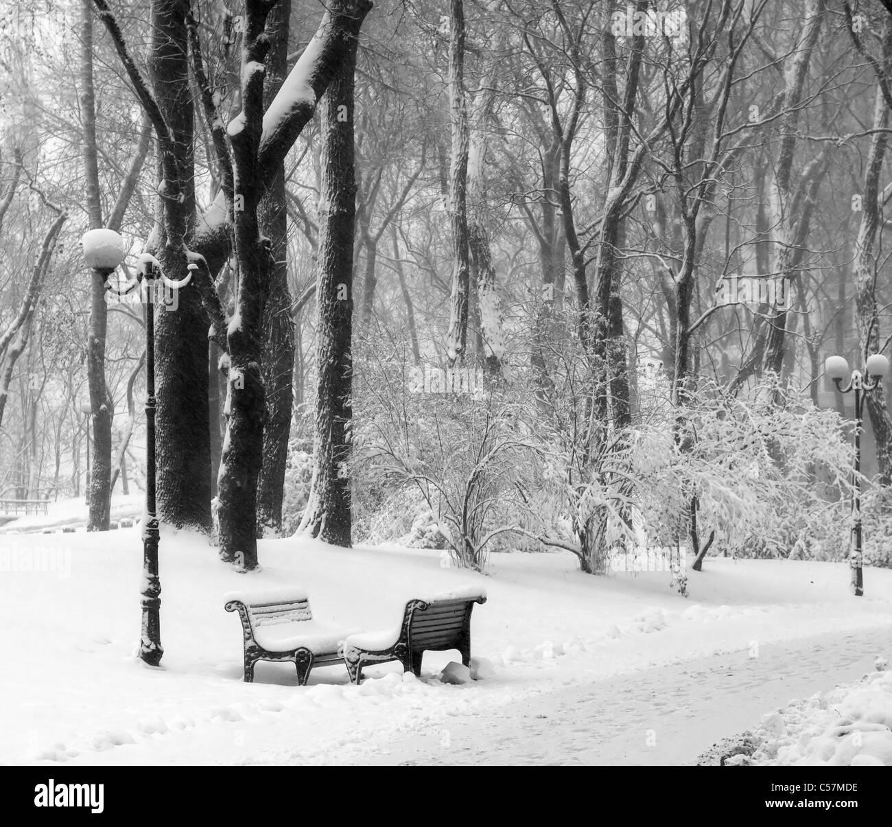 Shops in snow Black and White Stock Photos & Images - Alamy