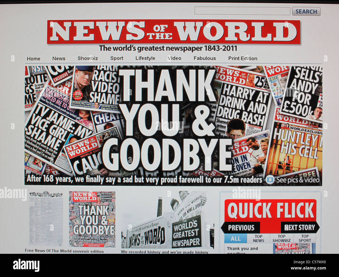 News of the world final edition hi-res stock photography and images - Alamy