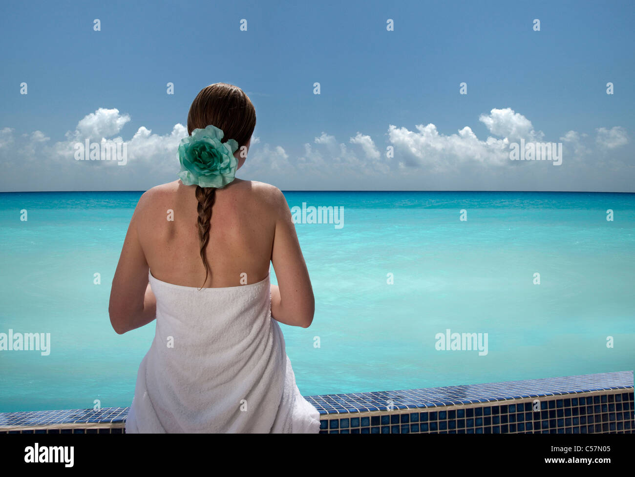 Female swimmer standing pool hi-res stock photography and images - Alamy