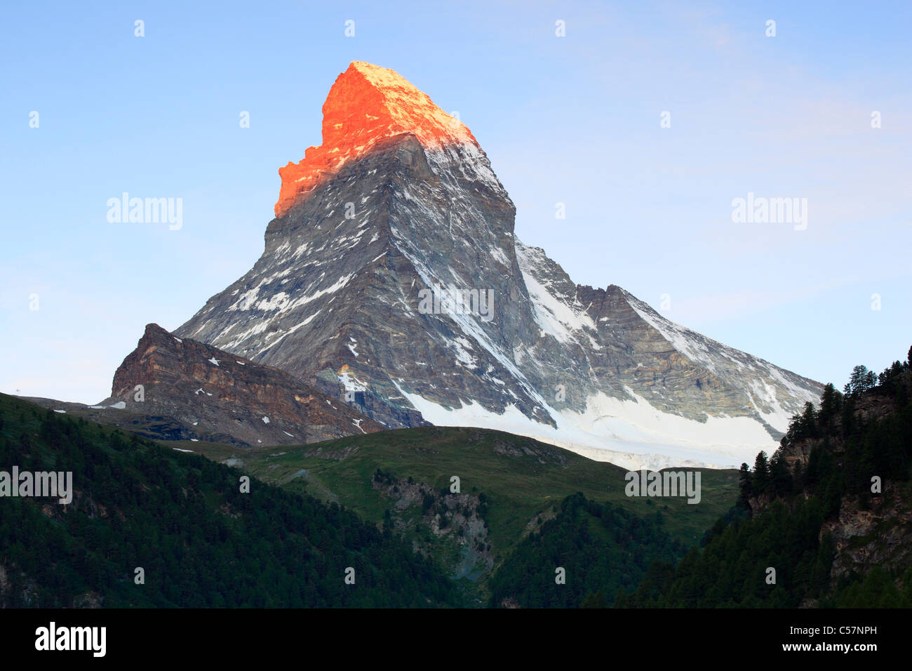 Alps, afterglow, glowing, Alpine panorama, view, mountain, mountain ...