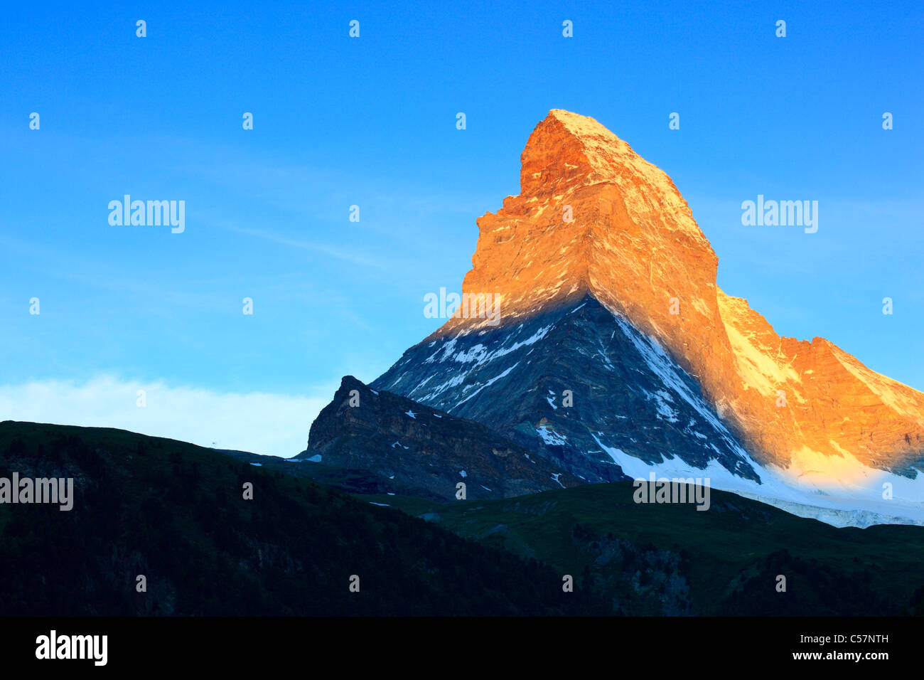 Alps, afterglow, glowing, Alpine panorama, view, mountain, mountain ...