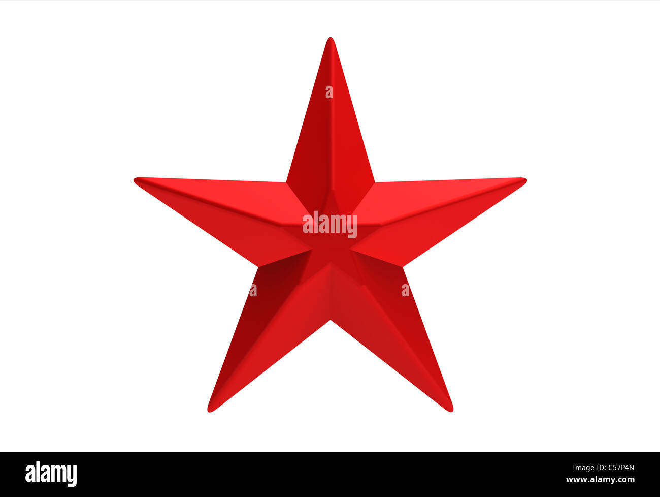 Red star five branch isolated on white 3d render Stock Photo - Alamy