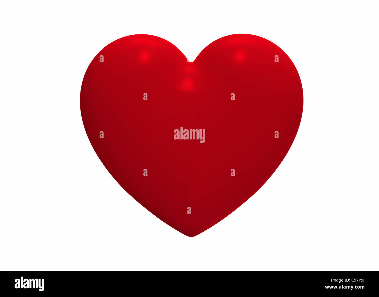 Red heart isolated on white background, render Stock Photo - Alamy