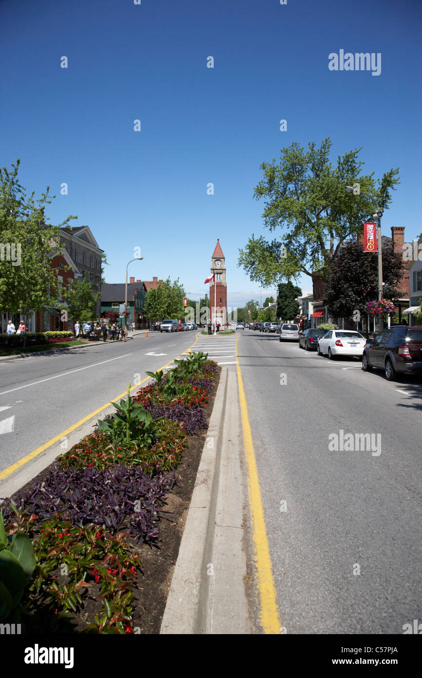 main queen street and cenotaph clock tower niagara-on-the-lake ontario ...