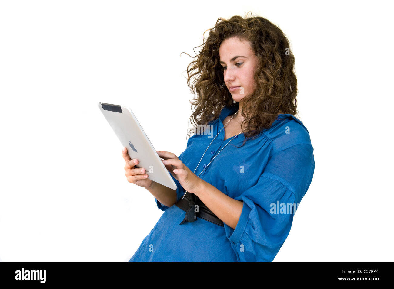 Girl with Ipad Stock Photo - Alamy
