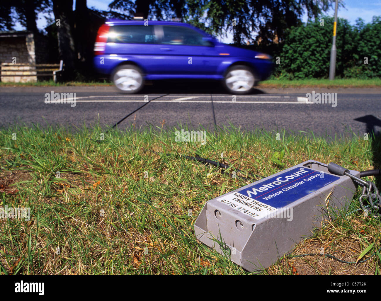 electronic meter and road cable sensor's recording passing traffic on ...