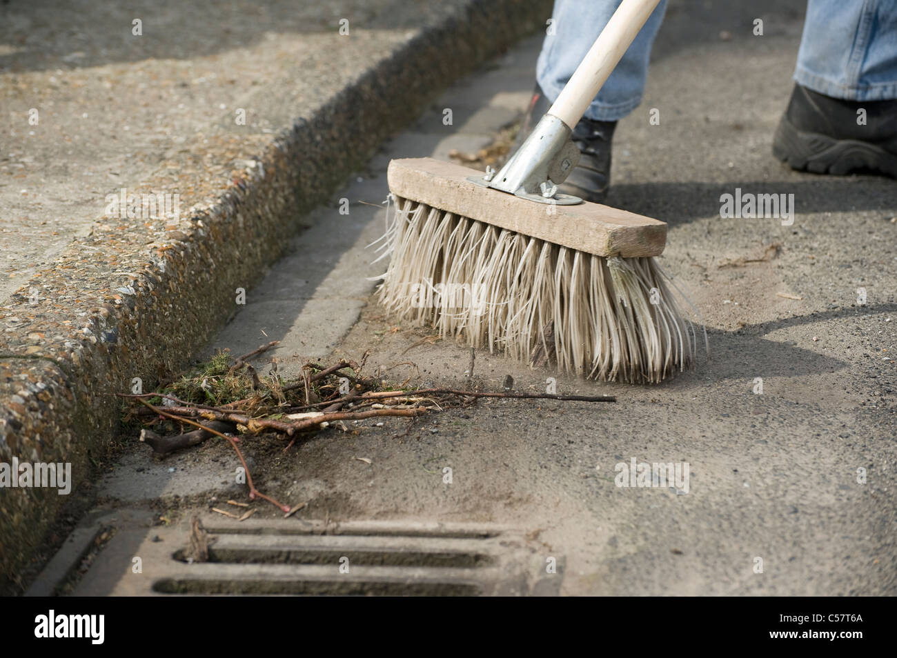 Road sweeper using broom sweep hi-res stock photography and images - Alamy