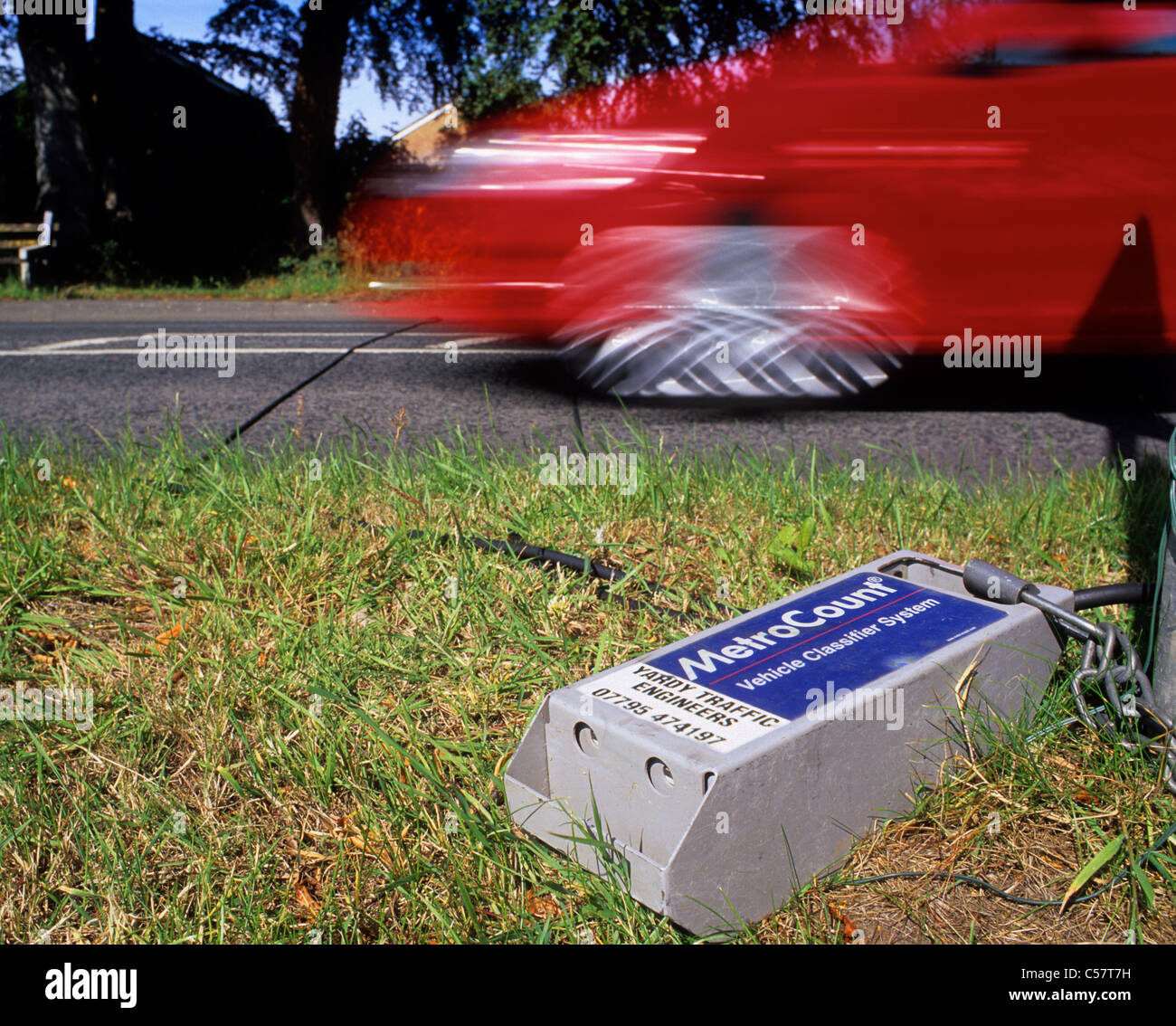 electronic meter and road cable sensor's recording passing traffic on ...