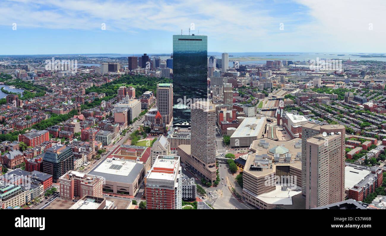 Boston skyline aerial view panorama with skyscrapers Stock Photo - Alamy