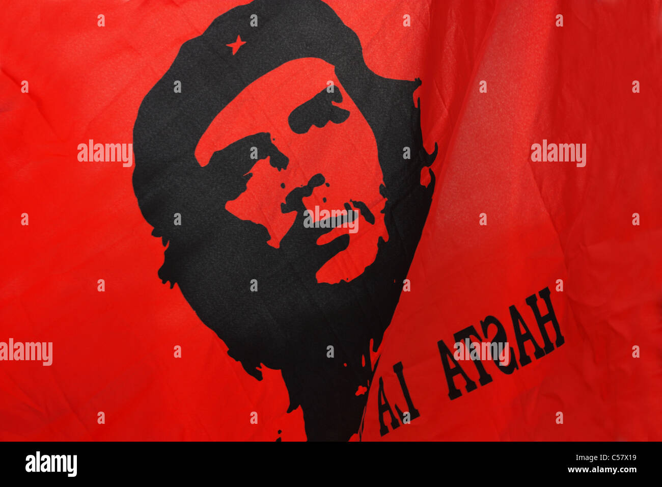 Flag which depicted comandante Che Guevara Stock Photo - Alamy