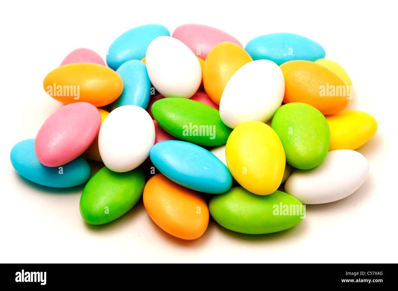 Italian confetti on a white background Stock Photo - Alamy