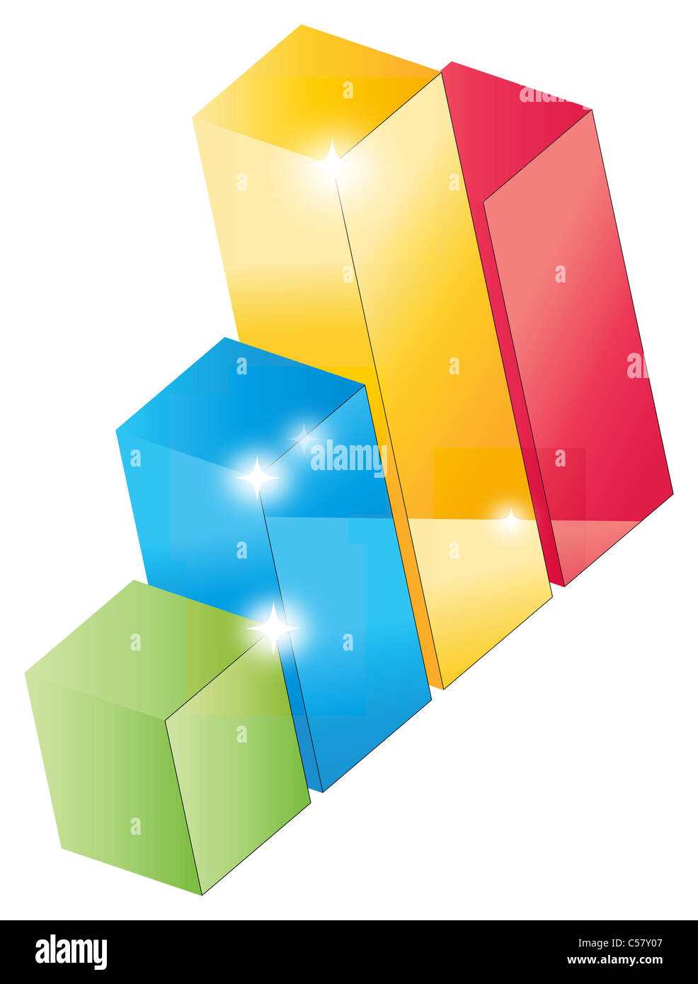 business graph isolated on white background Stock Photo - Alamy