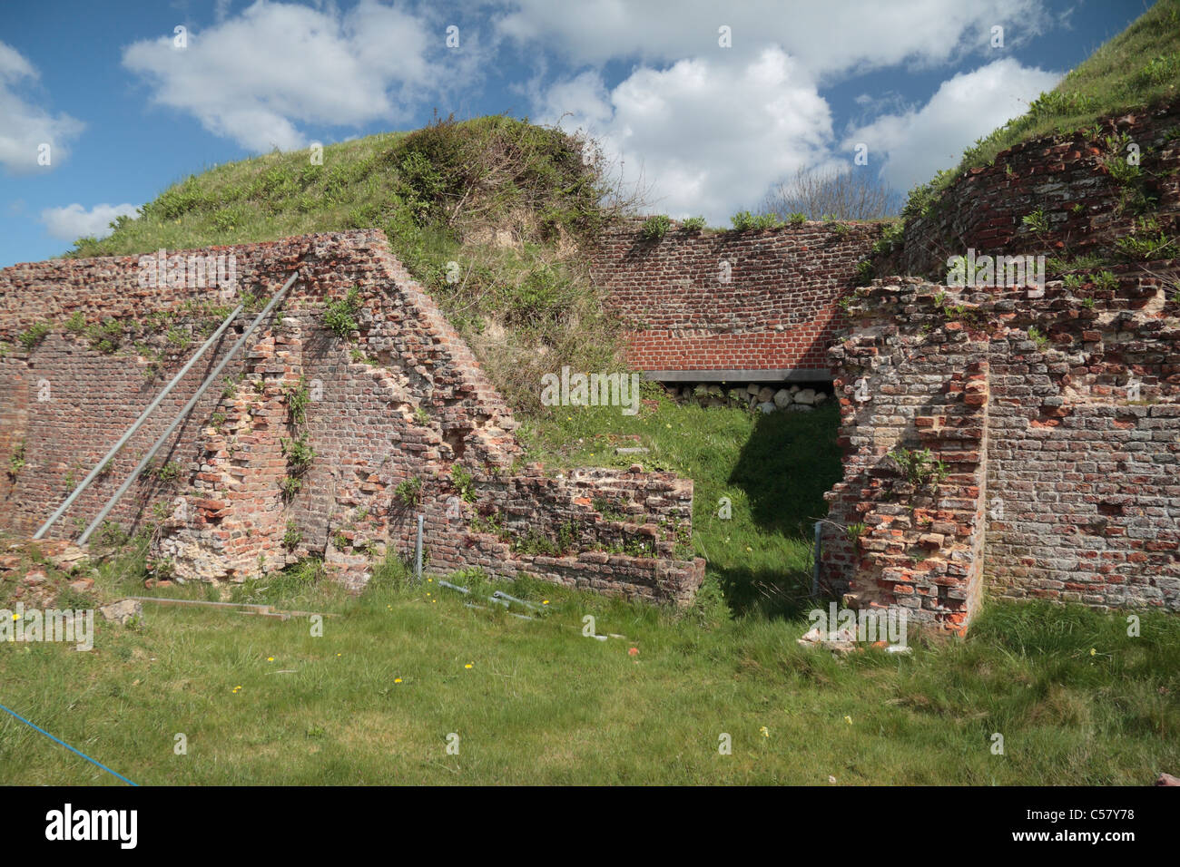The partially destroyed Postern Gate on the edge of the fortifications ...