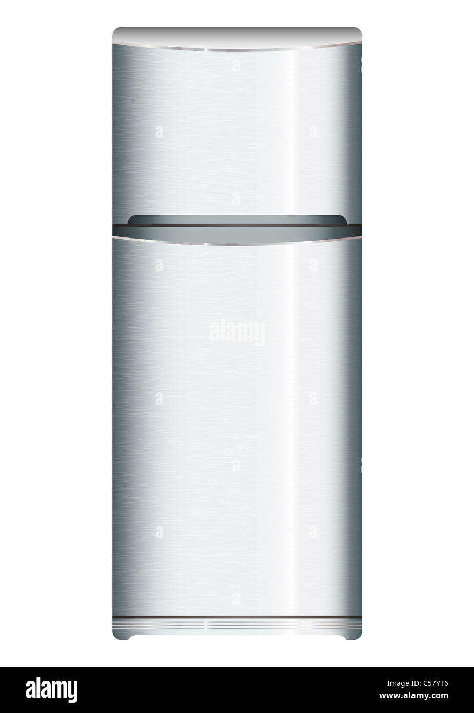 Brushed silver metal cool modern fridge Stock Photo - Alamy