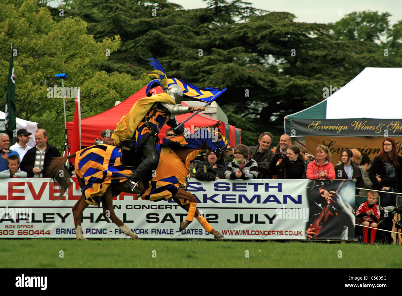knights of middle England giving a display during eventing trial at ...