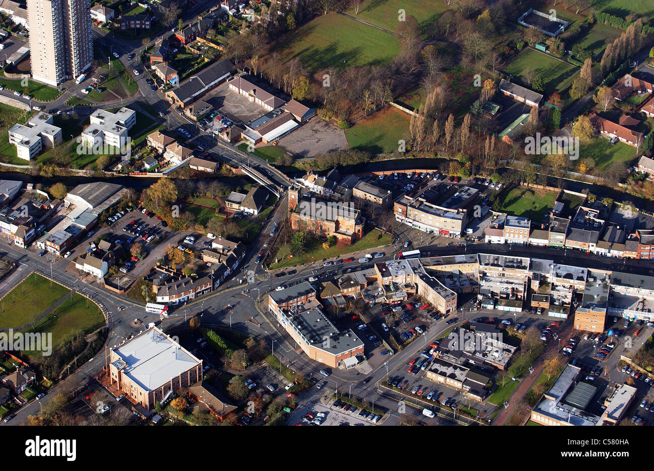 Aerial view of Wednesfield near Wolverhampton Stock Photo - Alamy