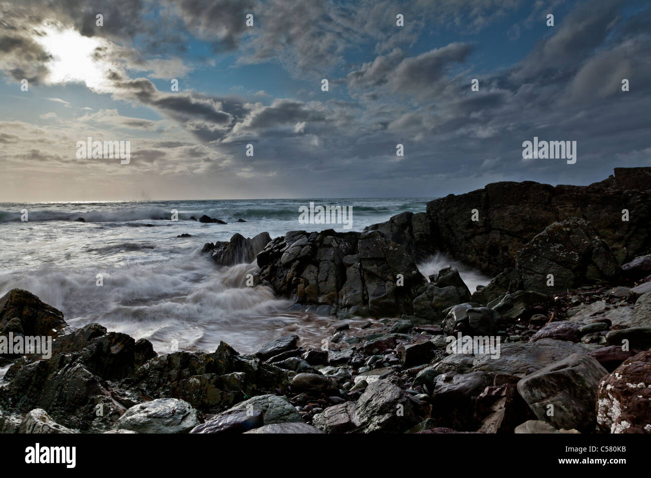An early evening sea scape in North Devon Stock Photo - Alamy