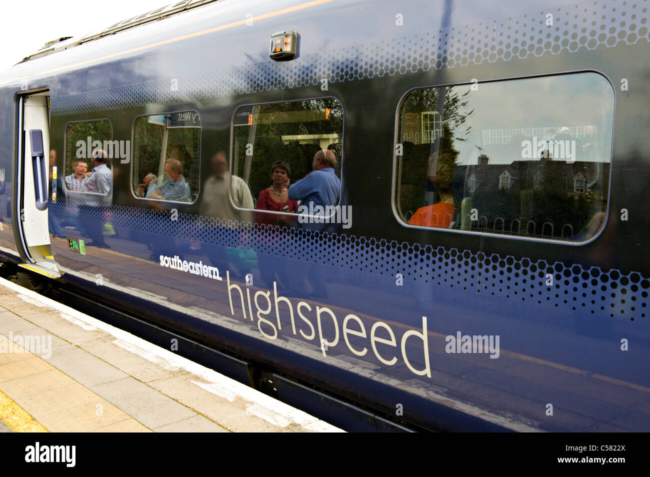 A coach from the HS1, high speed train that runs from London to the ...