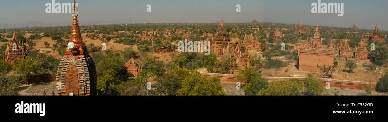 Asia, Burma, Myanmar, Bagan, panorama, temple, Dhammayangyi, overview Stock Photo - Alamy