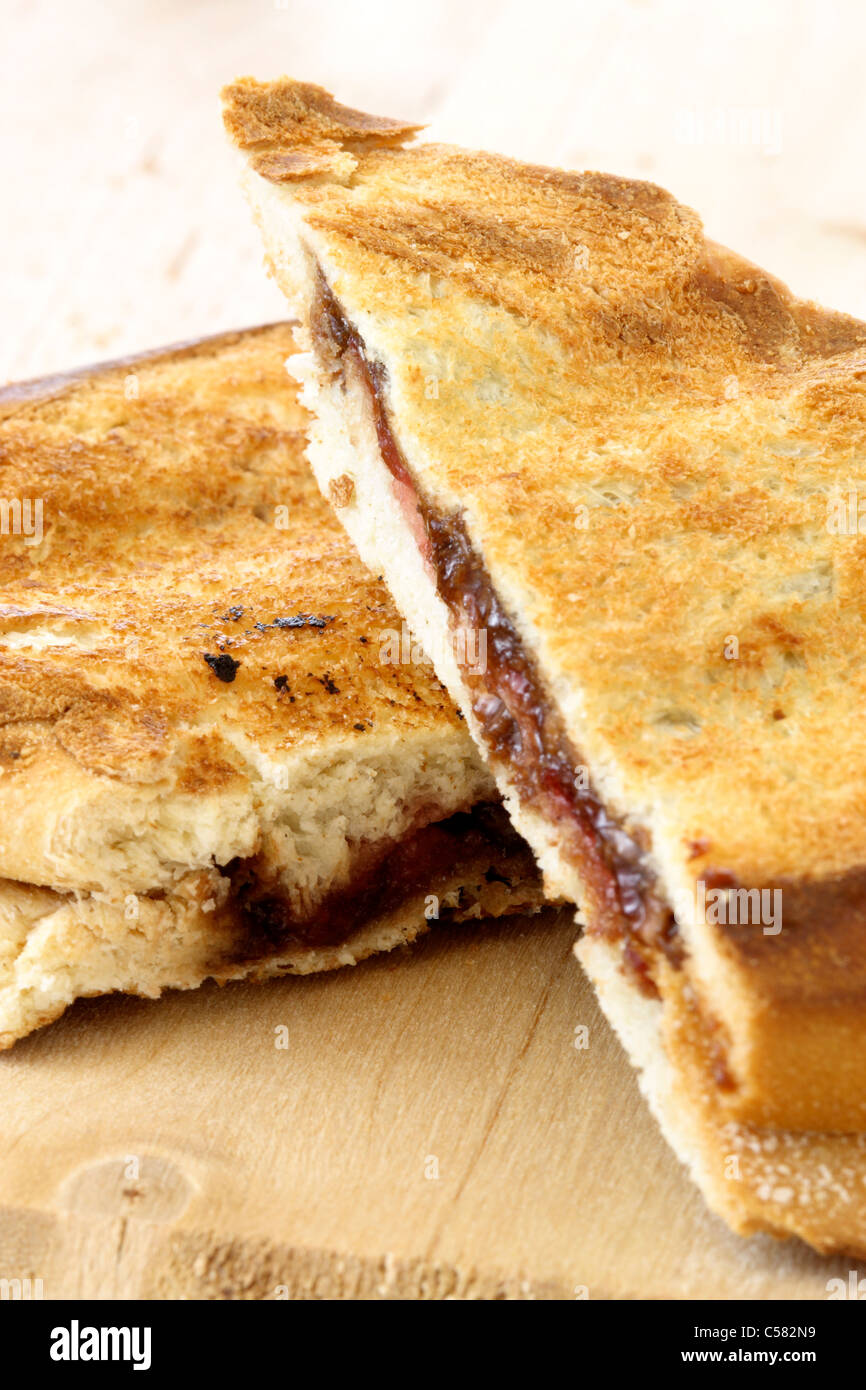 delicious rustic warm fresh hazelnut and chocolate spread sandwich with ...
