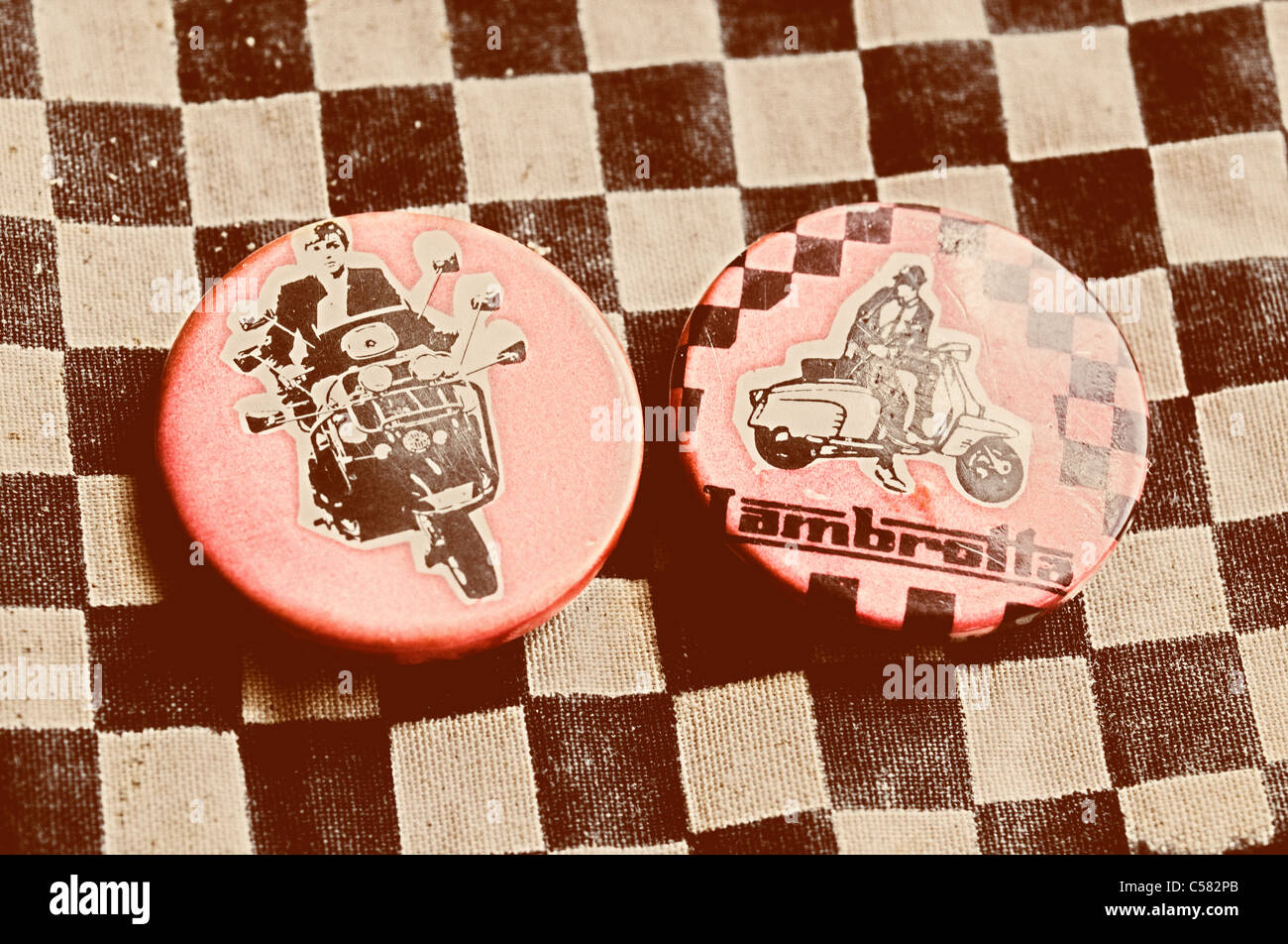 Lambretta Scooter Badges - 2011 Stock Photo - Alamy