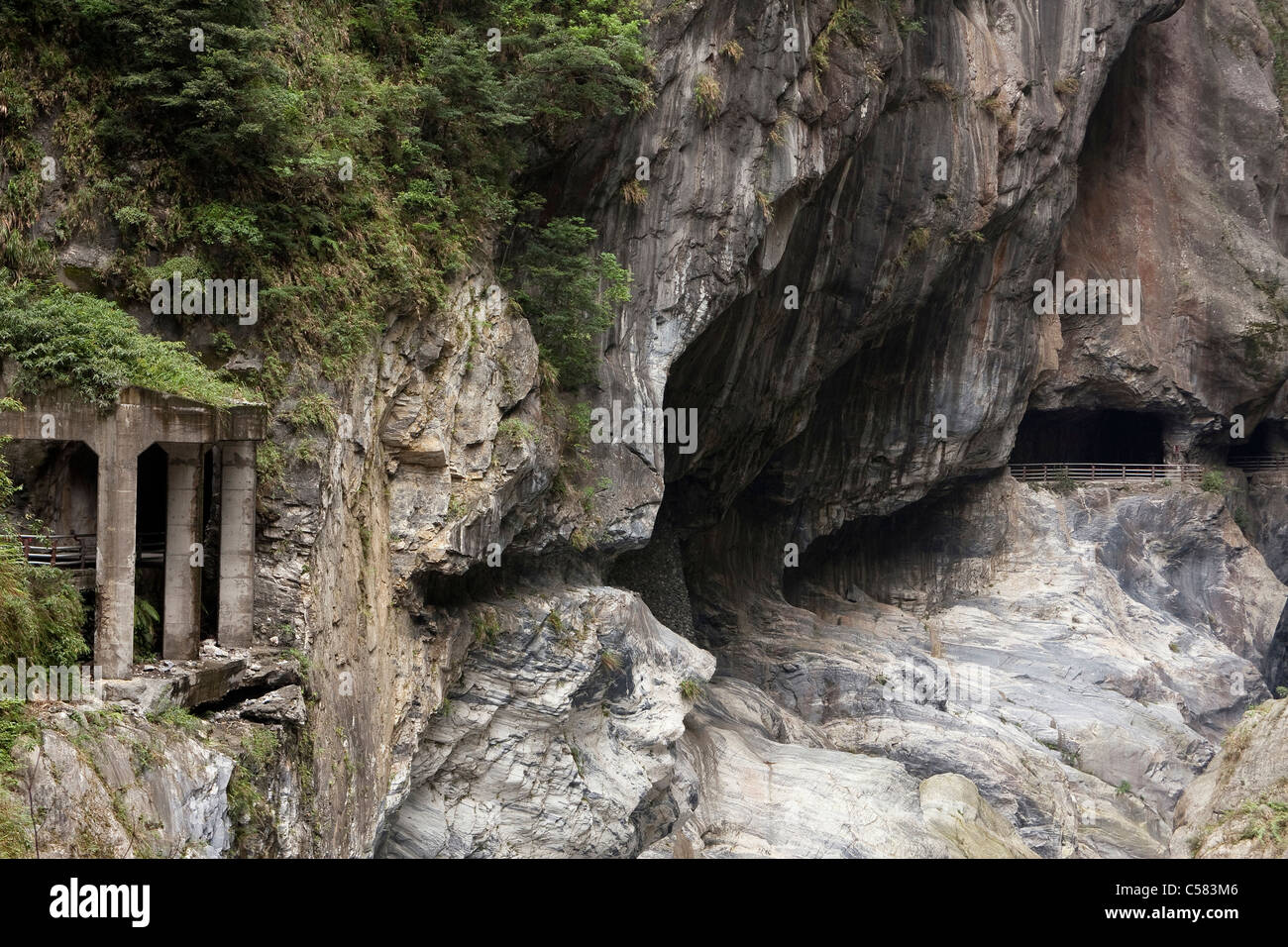 Asia, outside, China, Chinese, rock, cliff, rock formations, Hualien ...