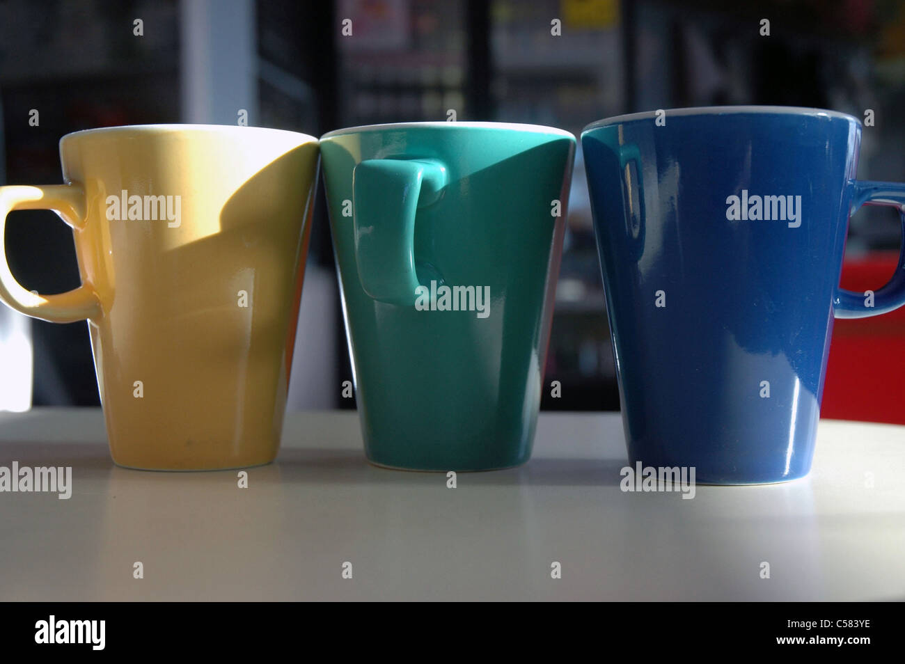 mug, mugs, cup, tea. coffee, latte, three cups Stock Photo - Alamy