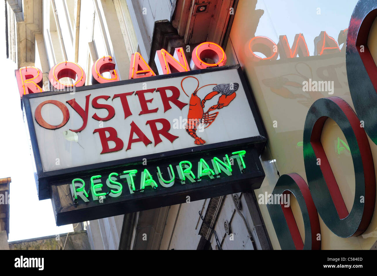 Rogano Oyster Bar Restaurant Sign Stock Photo - Alamy
