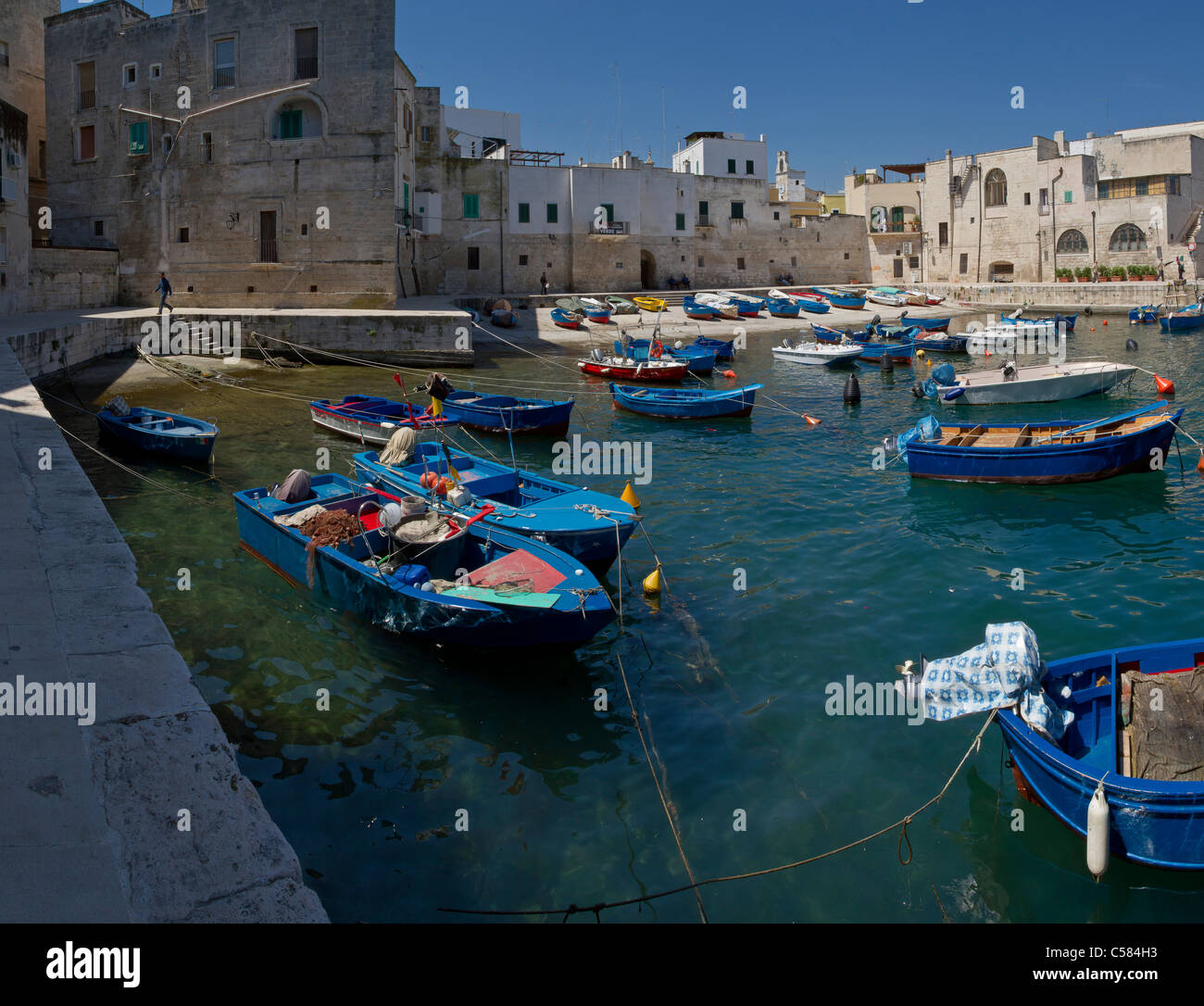 Italy, Europe, Harbour, Monopoli, Puglia, city, village, water, spring ...