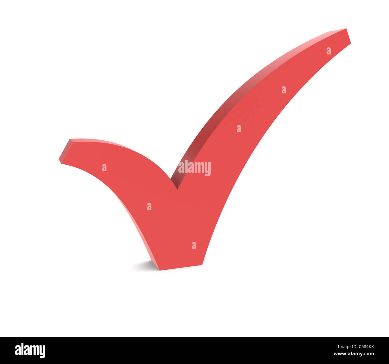 A Check Mark. Red isolated on white Stock Photo - Alamy