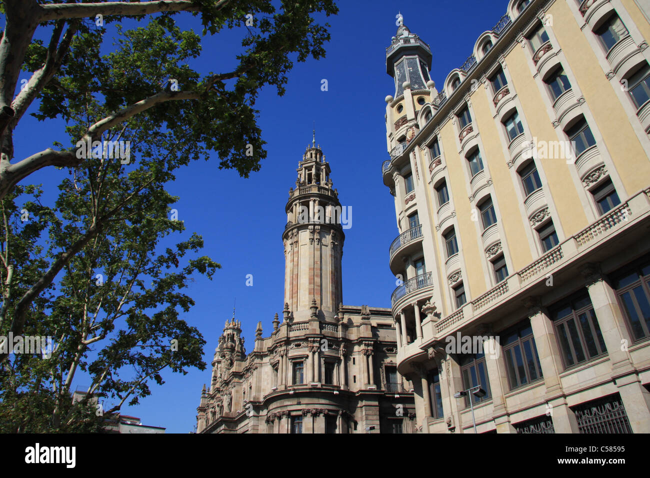 Spain, Europe, Catalonia, Barcelona, Correos y telegrafos, building ...