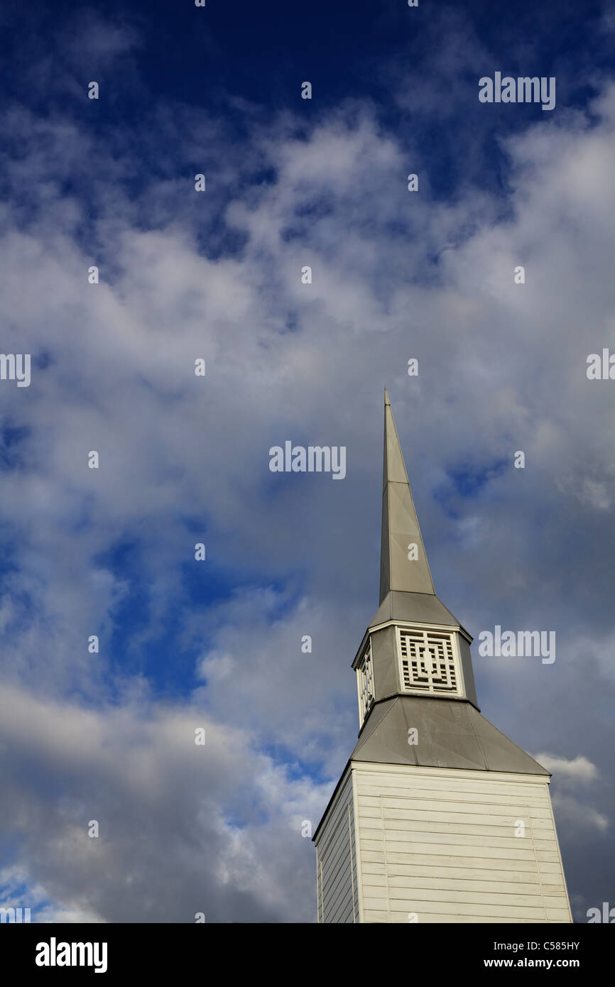 Simple gray Simple Metal Church Steeple with blue and white sky ...