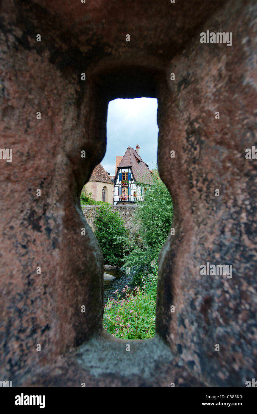 Kaysersberg, Alsace, Alsatia, France, town, old town, historic town ...