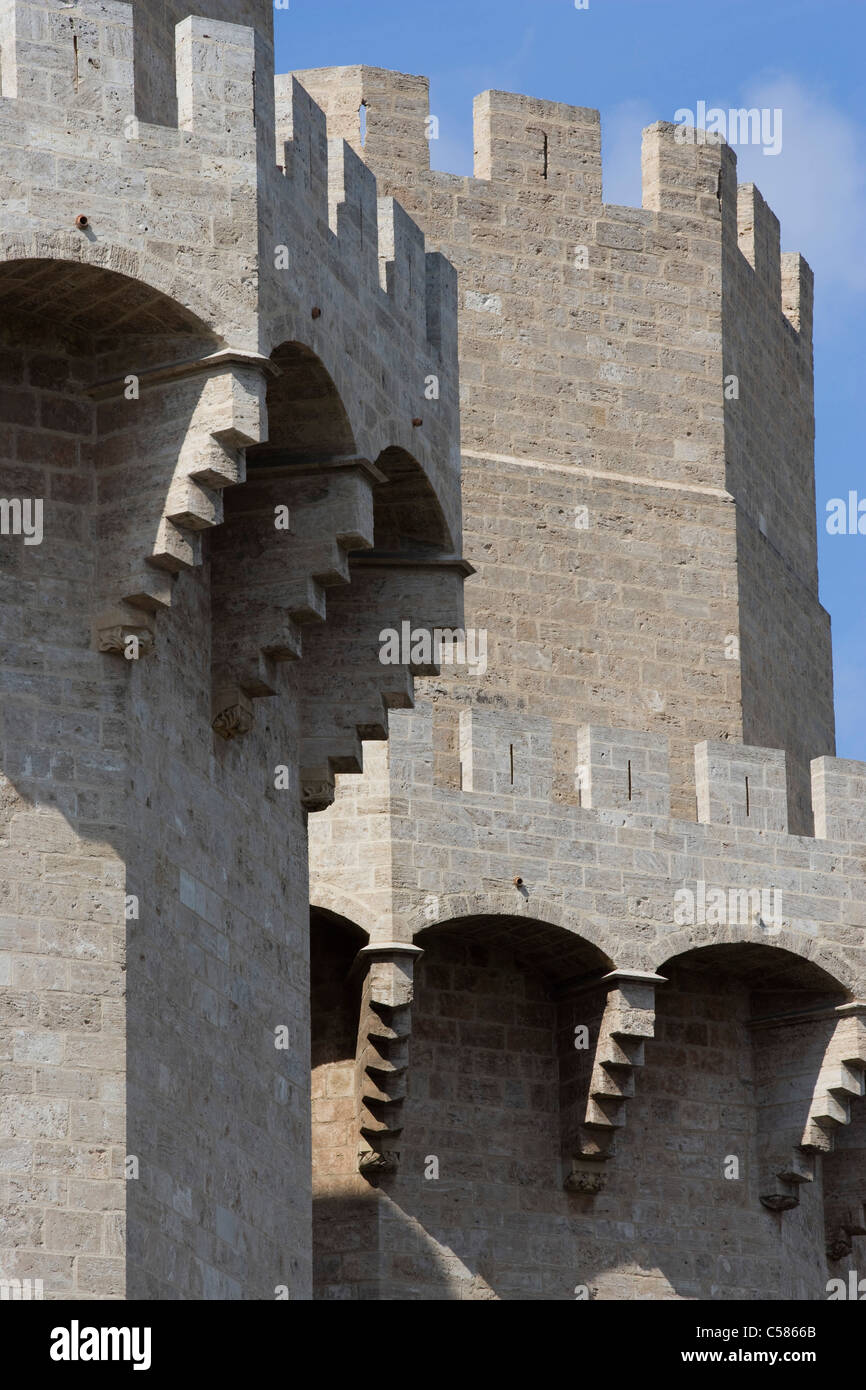 The 14th Century Town Gate, Serranos Towers, Valencia Stock Photo - Alamy